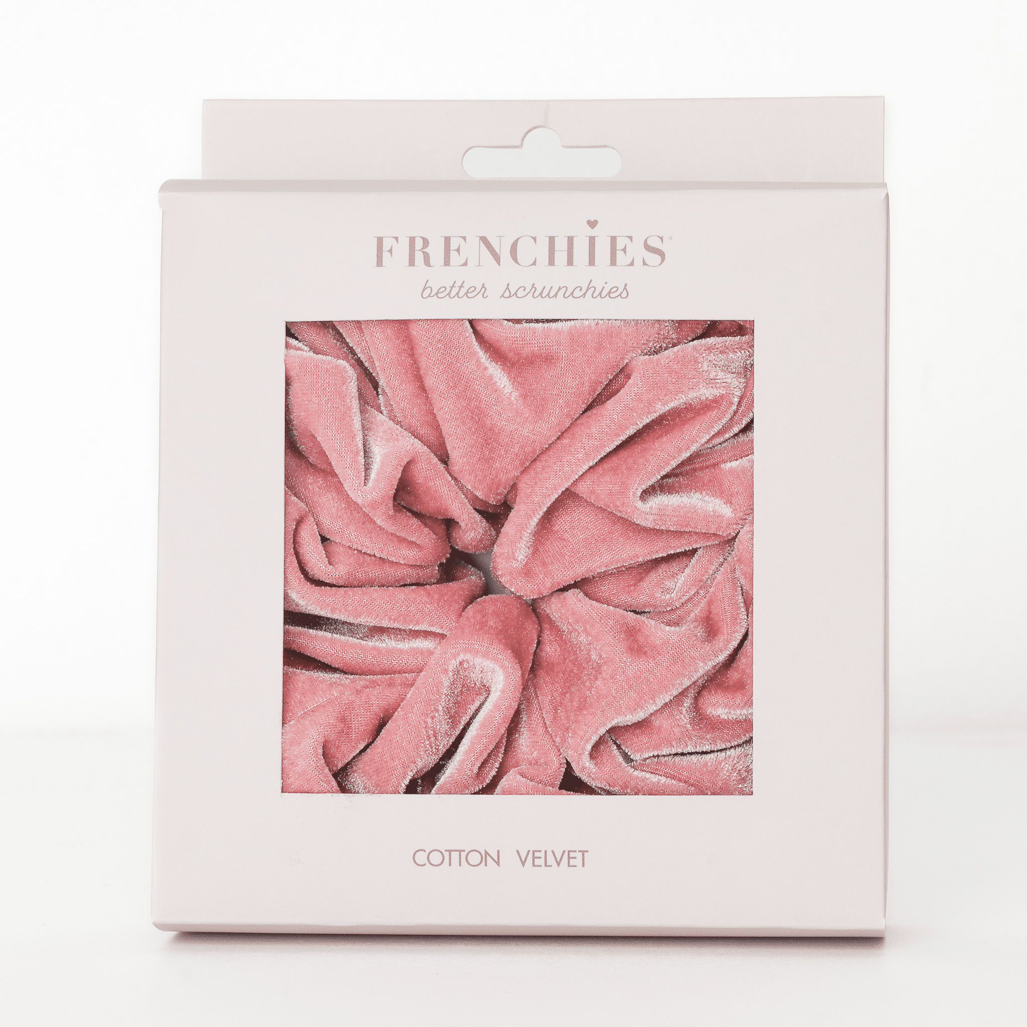 Frenchies Large Velvet Pink Scrunchie
